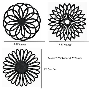 Nstezrne Silicone Trivets for Hot Dishes, Trivet Mat Hot Pads for Kitchen, Trivets for Hot Pots and Pans, Multi Purpose Silicone Heat Resistant Mats for Tabletop & Countertop Protector Mat Set 3 Teal