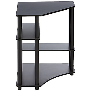 Furinno Turn-N-Tube Space Saving, Corner Desk, Espresso/Black & Turn-N-Tube Accent Decorative Shelf, Espresso/Black