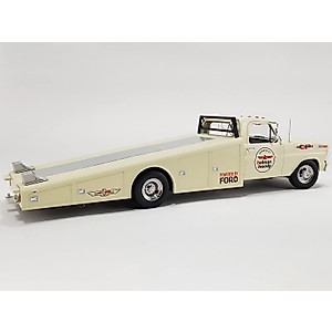 1970 F-350 Ramp Truck Beige with Graphics Holman Moody Limited Edition to 400 Pieces Worldwide 1/18 Diecast Model Car by Acme A1801417