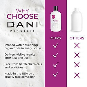 DANI Natural Nourishing Conditioner Naturals - Organic Ingredients Hydrate & Strengthen Hair - Sulfate, Phthalate & Paraben Free - Vegan & Cruelty Free - 12 Ounces (Passion Fruit)