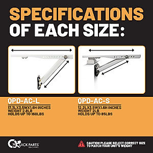 Quick Parts Delivery AC160 Window AC Support Bracket , Strong English Screws-Adjustable Support Extender & Level Indicator, Easy Installation- Air Conditioner Window Bracket Mount Holds 160lbs (Large)