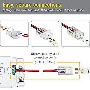 Armacost Lighting 566020 White LED Tape Light Connector, Clear