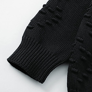 Kids Knitted Crewneck Top Sweater Solid Color Outfit for Little Girl Cardigan 6t