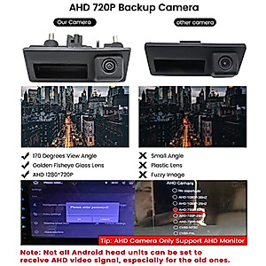 Vehicle HD 720P Backup Camera for Audi A4L A5 A3 Q3 Q5 RS6 for VW Passat Tiguan Jetta Sharan Touareg Lavida Skoda, Car Rear View Trunk Handle Camera