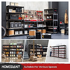 HOMEDANT Z-beam 5-Tier Laminated Heavy Duty Metal Shelving Unit Adjustable Garage Storage Utility Rack Shelves Organization Multipurpose Shelf Warehouse Industrial Shed 39.8"W x 18.2"D x 71.3"H 1Pack