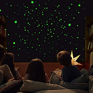 Realistic Tiny 3D Domed Glow in The Dark Stars, 826pcs Glow Dots and Stars, Adhesive Glow Stars for Kids Bedroom,Luminous Stars Stickers Create a Realistic Starry Sky,Room Decor,Wall Stickers