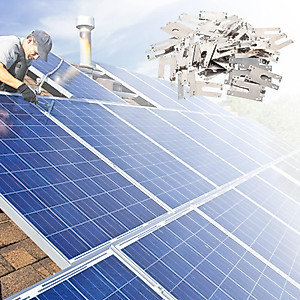 Angoily Solar Panel With Frame PV Grounding Clip Washer Spacer Stainless Steel Photovoltaic Ground Gasket Photovoltaic Rack Conductive Gasket 5mm 50pcs