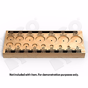 YONICO 41160S Forstner Drill Bit Set 16 Piece with Case 3/8-Inch Shank Hardwood and Softwood Hole Drilling for Handheld Drill and Drill Press