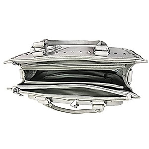 Zzfab Medium Studded Gun Purse Leatherette Locking Concealed Carry Bag Light Grey