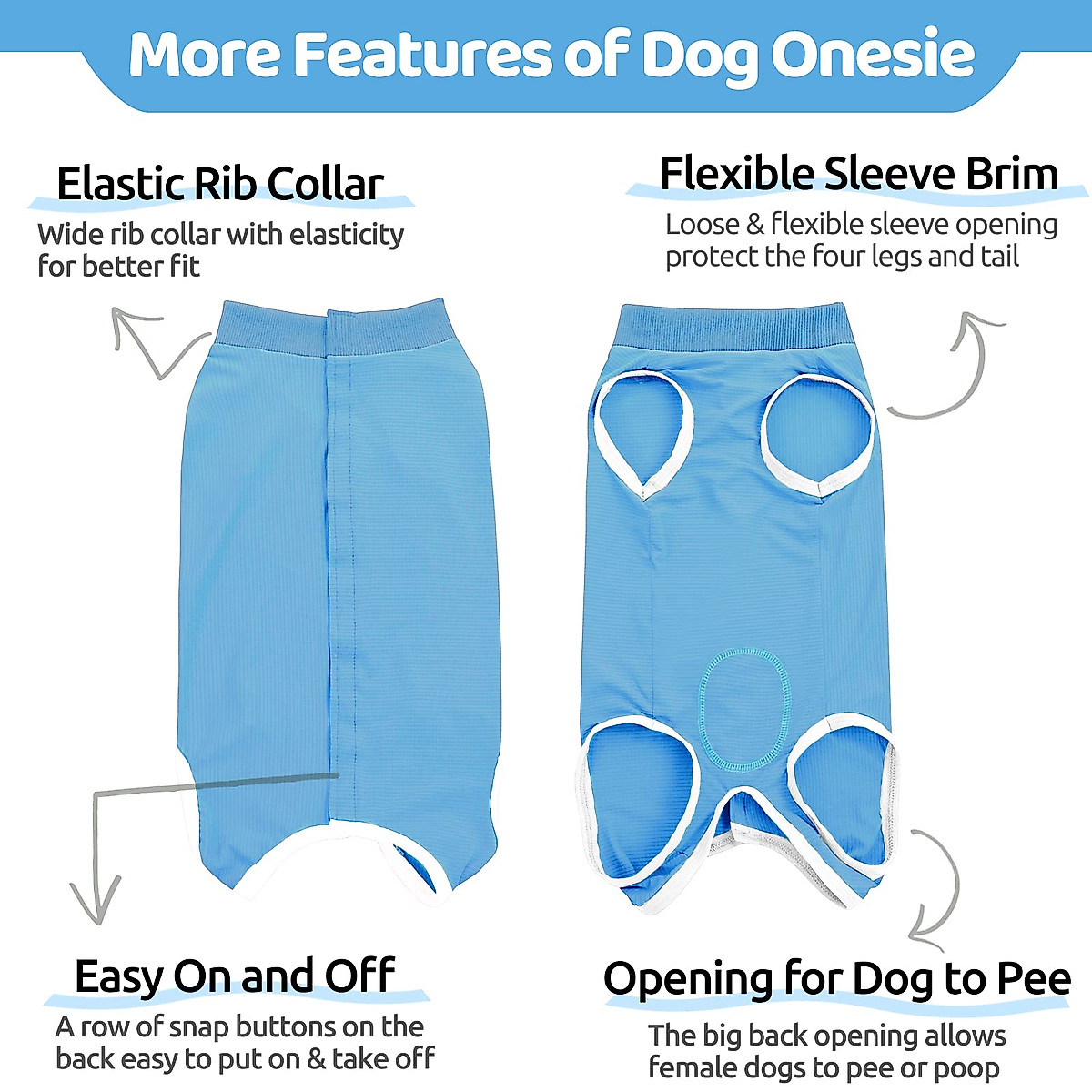 MIGOHI Dog Surgery Recovery Suit, Anti Licking Recovery Suit for Female Male Dogs Cats, Spay Neuter Dog Onesie After Surgery, Professional Dog Surgical Suit Cone Alternative for Abdominal Wounds