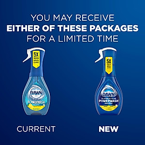 Dawn Powerwash Spray, Dish Soap, Dishwashing Liquid, Cleaning Supplies, Lemon, 1 Starter Kit + 3 Refills, 4 units of 16oz (64oz)