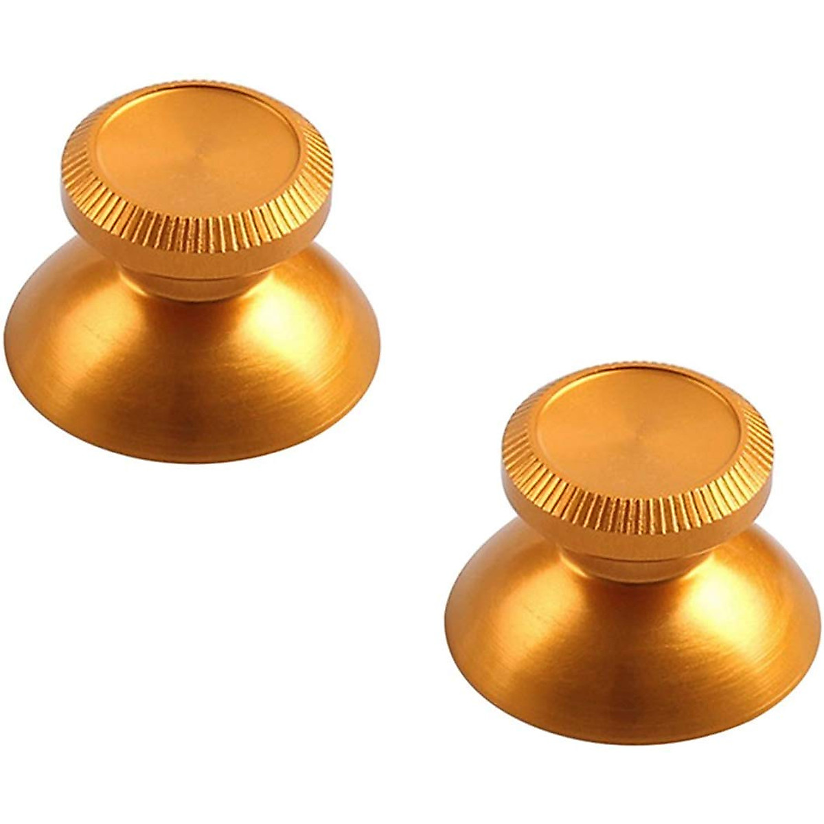 2PCS Aluminum Metal Analog Joystick Thumbstick Rocker Mushroom Caps Button for PS4 Xbox One Replacement (Gold)