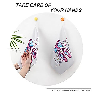 Lurnise Hand Towel Bow Hand Towels Dish Towel Lanyard Design for Bathroom Kitchen Sports