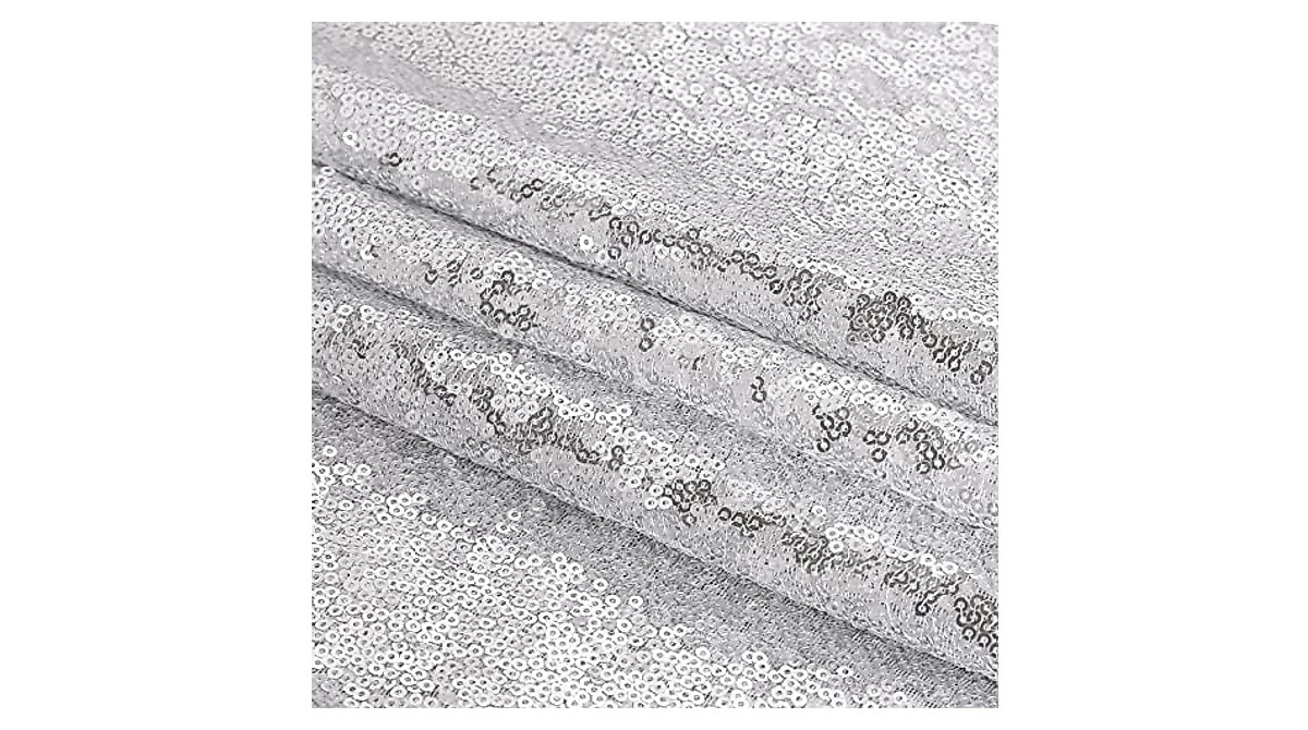 Sparkling Silver Sequin Backdrop for Events - 2 Pack
