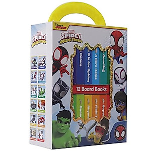 Marvel Spidey and his Amazing Friends - My First Library 12 Board Book Set - First Words, Alphabet, Numbers, and More Baby Books - PI Kids