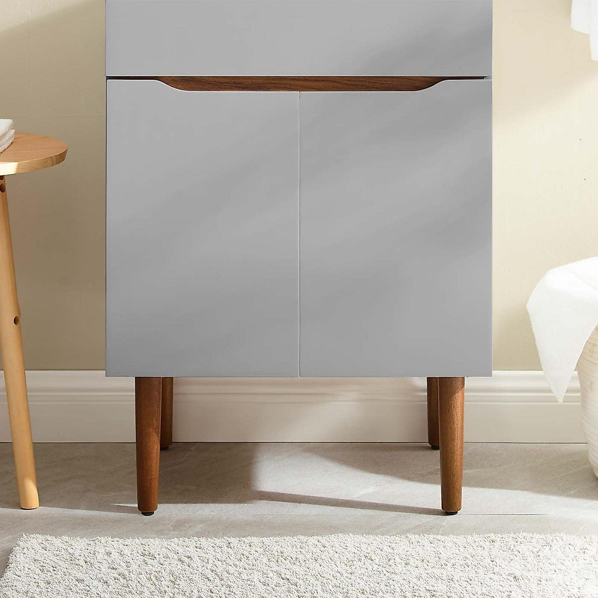 Modway EEI-3918-GRY-WAL Harvest 24" Bathroom Vanity in Gray Walnut (Sink Basin Not Included)