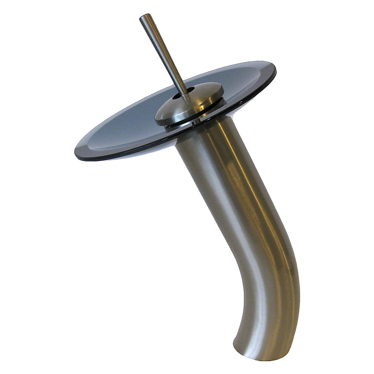 Novatto GF-001BN-S Falls Single Lever Waterfall Vessel Faucet, Smoke Glass