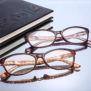 EYEGUARD High Magnification Power 2 Pairs Spring Hinge Reading Glasses Ultra Clear Women Readers(+4.50+5.00 +5.50+6.00)