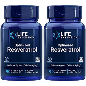 Life Extension Optimized Resveratrol, 90 Caps (Pack of 2)
