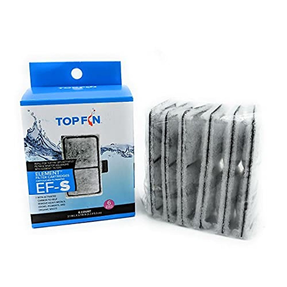 Top Fin EF-S Element Filter Cartridges (6 Count) for Fish Tank