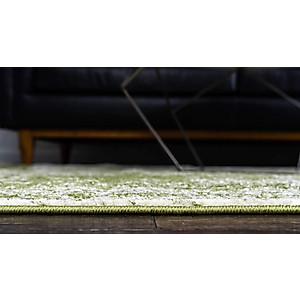 Unique Loom Bromley Collection Area Rug - Wells (5' 1" Round Green/Ivory)