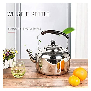 XENITE Classic Kettle Stove Top Whistling Kettle Stainless Steel Teapot Camping Kettles for Boiling Water Stovetop Whistling with Ergonomic Handle Camping Kettle Teapots (Color : Silver, Size : 10L