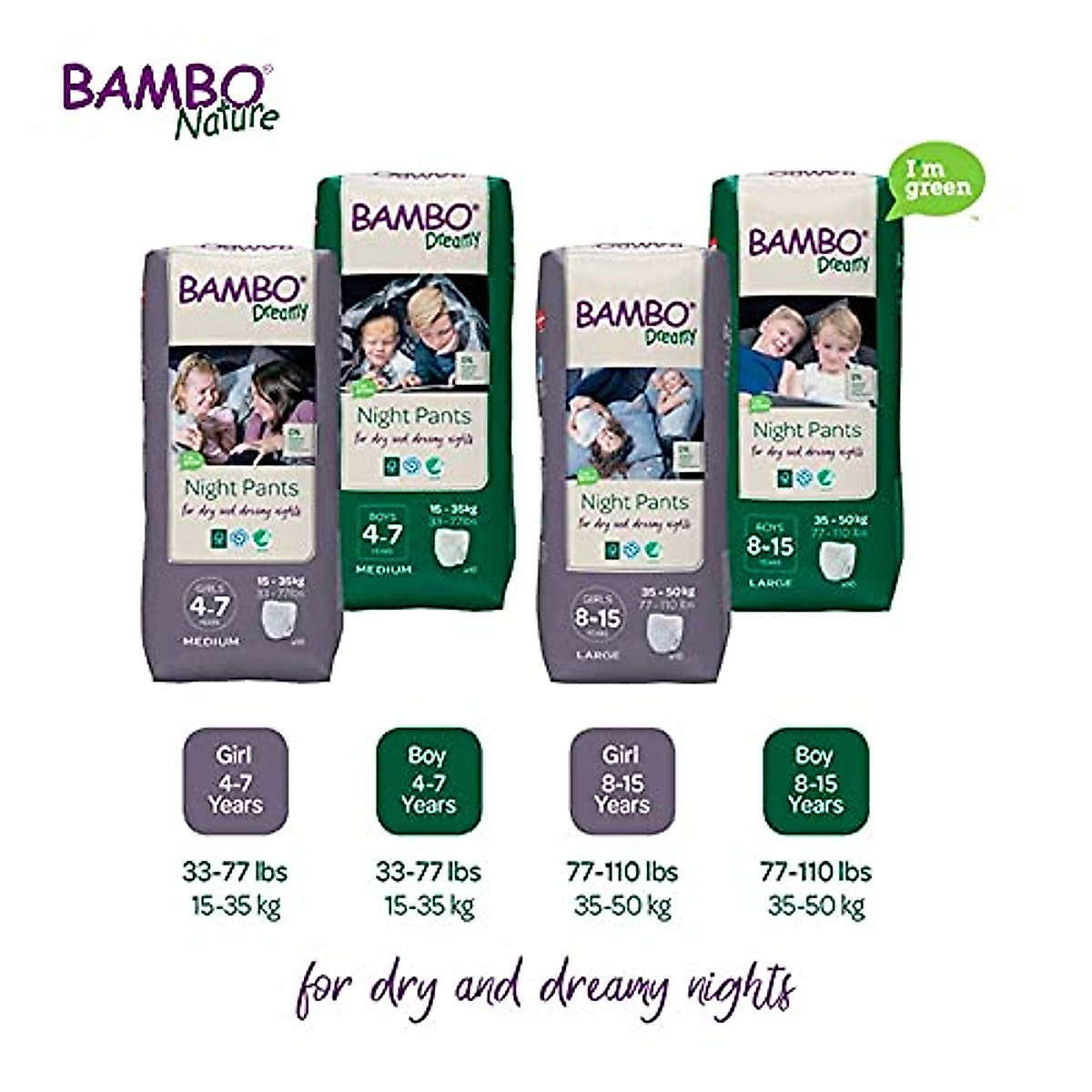 Bambo Nature Premium Dreamy Night Pants: Boys 4-7 years, 10 Count