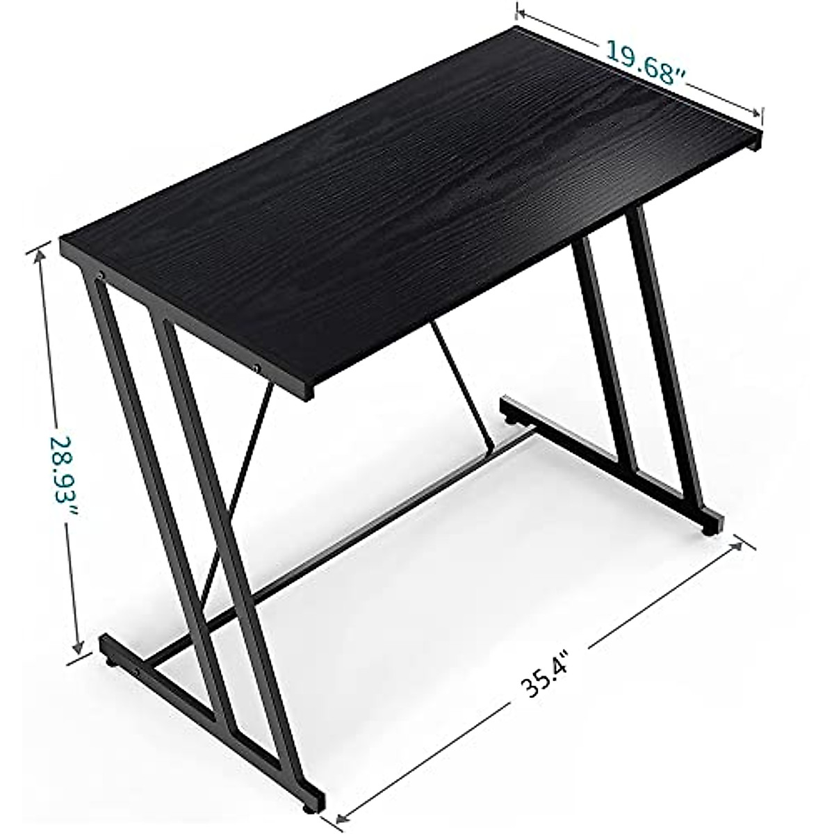 Computer Desk Mehoom Study Desk for Home Office, Writing Desk for Small Space Office, Modern Simple Design Laptop Desk, Small Computer Table, 35.4" Black Corner Desk