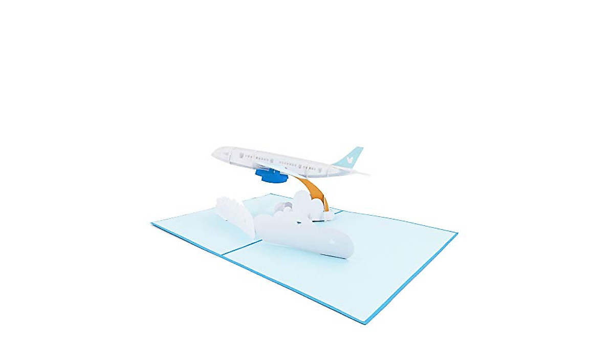 Jet Airplane Pop Up Card - Unique 3D Greeting for Travelers & Celebrations