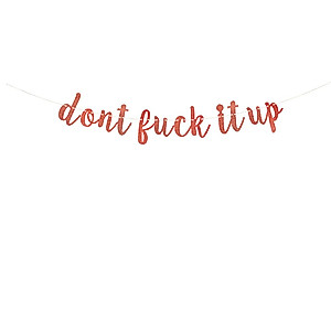 Don't Fuck It Up Banner Rose Gold Glitter Banner Retirement New Job Party Supplies Already strung Banner Paper Rose Gold Risehy