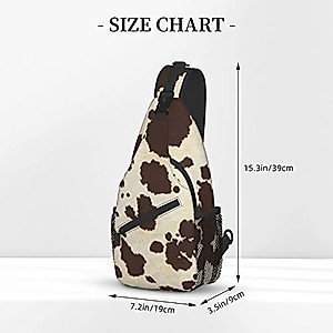 SWEET TANG Men Women Adults Shoulder Sling Backpack, Sport Pack, Compatible with Cow Print Fishing Bag, Chest Pack For Rover Sling Pack Trekking Hunting, One Size