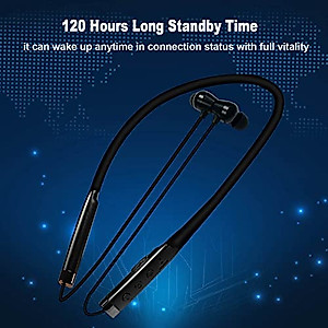 Conchpeople Neckband Bluetooth Headphones Wireless in-Ear Extra Bass Headet with Mic, V5.1 Bluetooth Earbuds 24H Playtime, 10 mm Drivers, IPX7 Waterproof for for Phone Call Music Sports (Black)