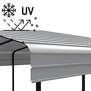 Generic Heavy-Duty Steel 12' x 20' x 7' Carport, Garage, Car Shelter, Protects Car, Truck, SUV, Tractor, Boat, Patio Furniture, Durable, All-Season, Easy Assembly, Grey, Gray, SC122007G