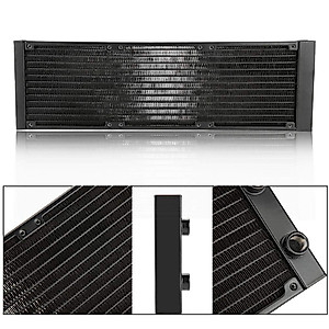 12 Pipe Heat Exchanger Radiator, Liquid Cooler with Water Separator, G1/4Thread Copper Fin Water Cooler Tube for PC CPU Water Cool System Computer(360mm)