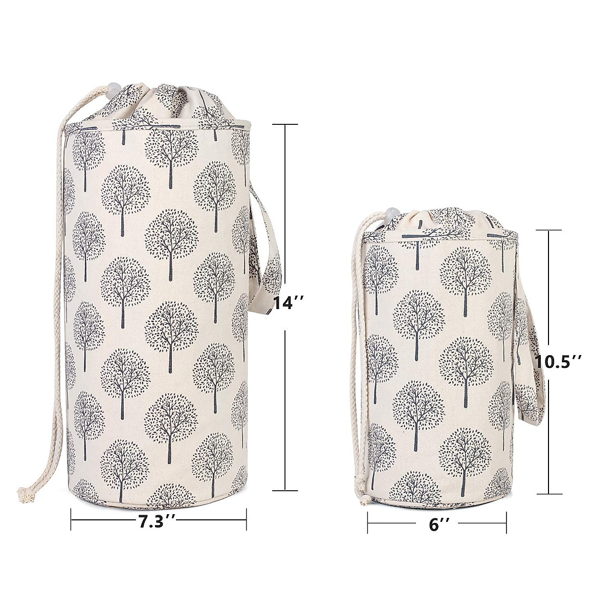 Luxja Small Yarn Storage Bag, Portable Knitting Bag for Yarn Skeins, Crochet Hooks, Knitting Needles (up to 10 Inches) and Other Small Accessories (Small/Trees)