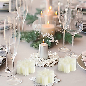 3 Pcs Christmas Snowflake Candles Winter Trendy Candles Snowflake Shaped Candle Soy Wax Aesthetic Candle Gifts for Christmas Home Birthday Wedding Party Decorations