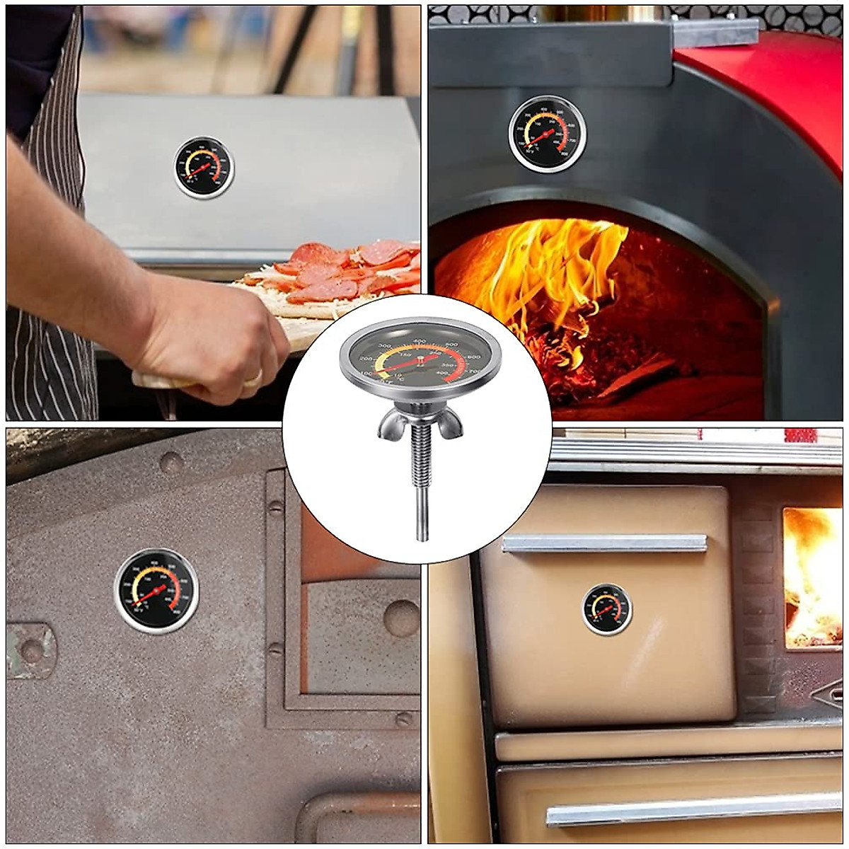 YARDWE Meat Temperature Gauge 2pcs Thermometer Temperature Gauge Temperature Meter Temperature Indicator Household Barbecue Tool Stainless Steel Oven Temperature Monitor