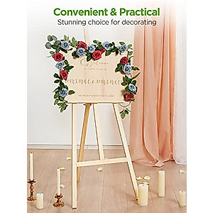 InnoGear Artificial Flowers, 50 Pcs Faux Flowers Fake Flowers Dark Red Roses Perfect for DIY Wedding Bouquets Centerpieces Bridal Shower Party Home Flower Arrangement Christmas Decorations