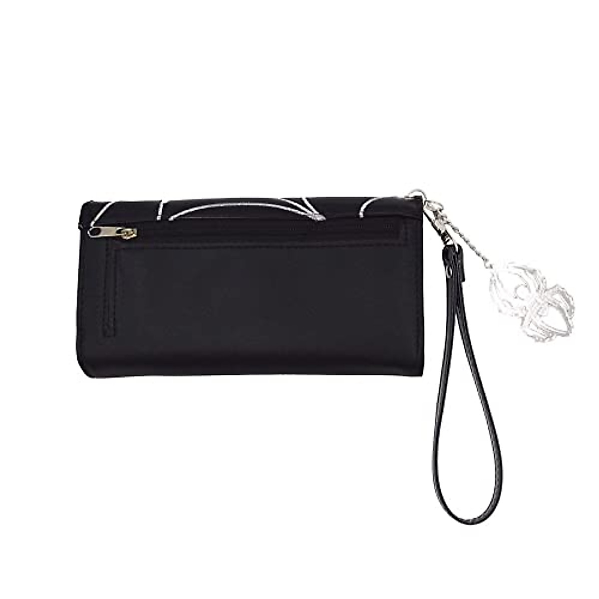 kreepsville 666 Elvira Women’s Spiderweb Flap Trifold Wristlet Wallet Macabre Mobile Silver Edition Clutch