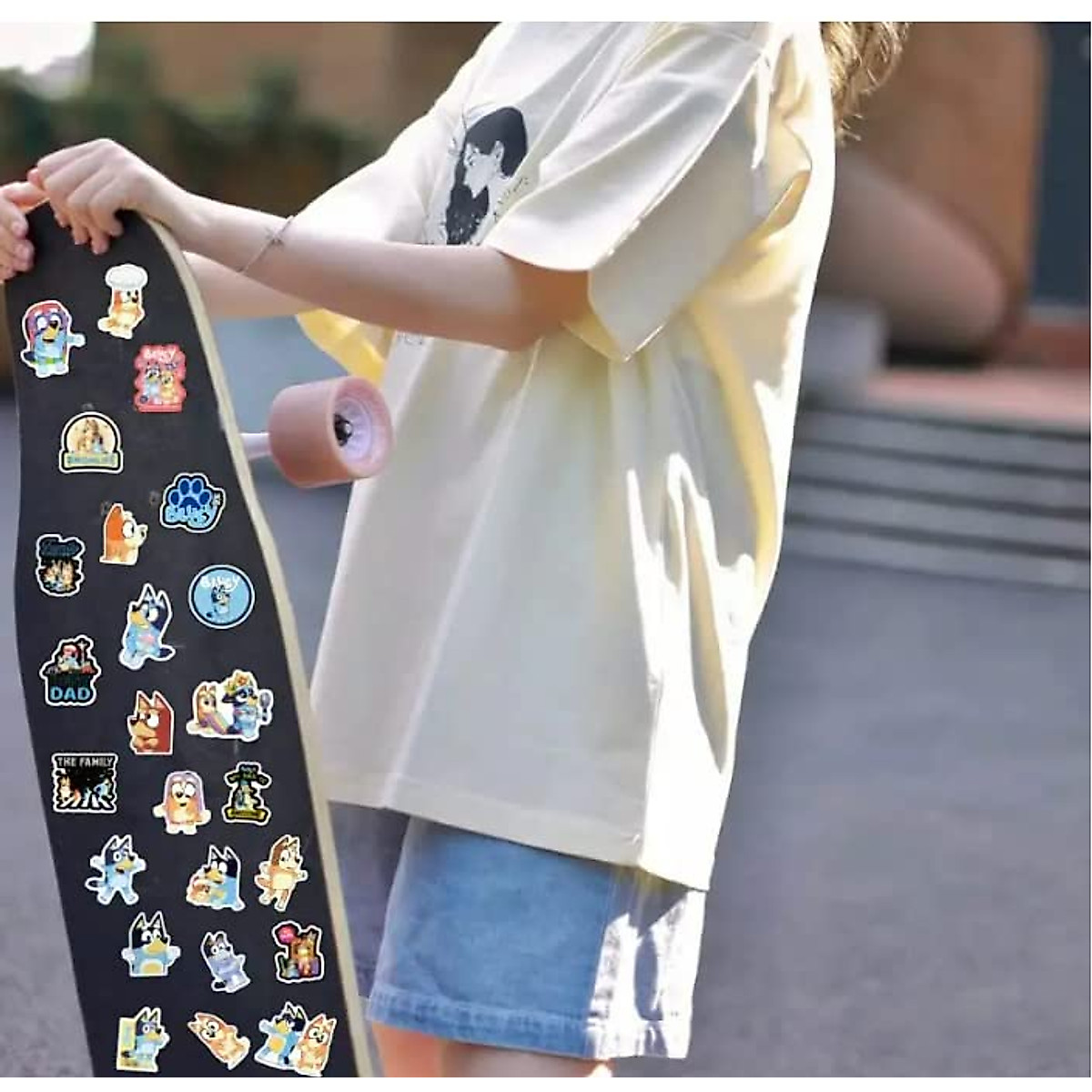 50 Cartoon Stickers Colorful Aesthetic VSCO Vinyl/PVC Waterproof Decals for Water Bottle, Hydroflask, Guitar, Luggage, Phone, Case, Laptop, Skateboard, Gift for Kids, Teens, Boys and Girls (Blue)