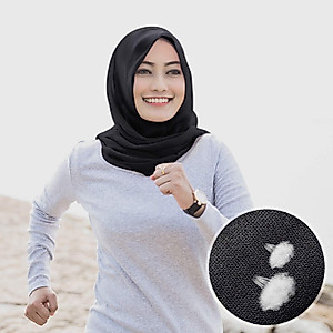 SATINIOR 2 Pieces Stretch Head Wrap Scarf Soft Stretchy Turban Long Hair Scarf Wrap Head Band Tie for Women(Black, Grey)