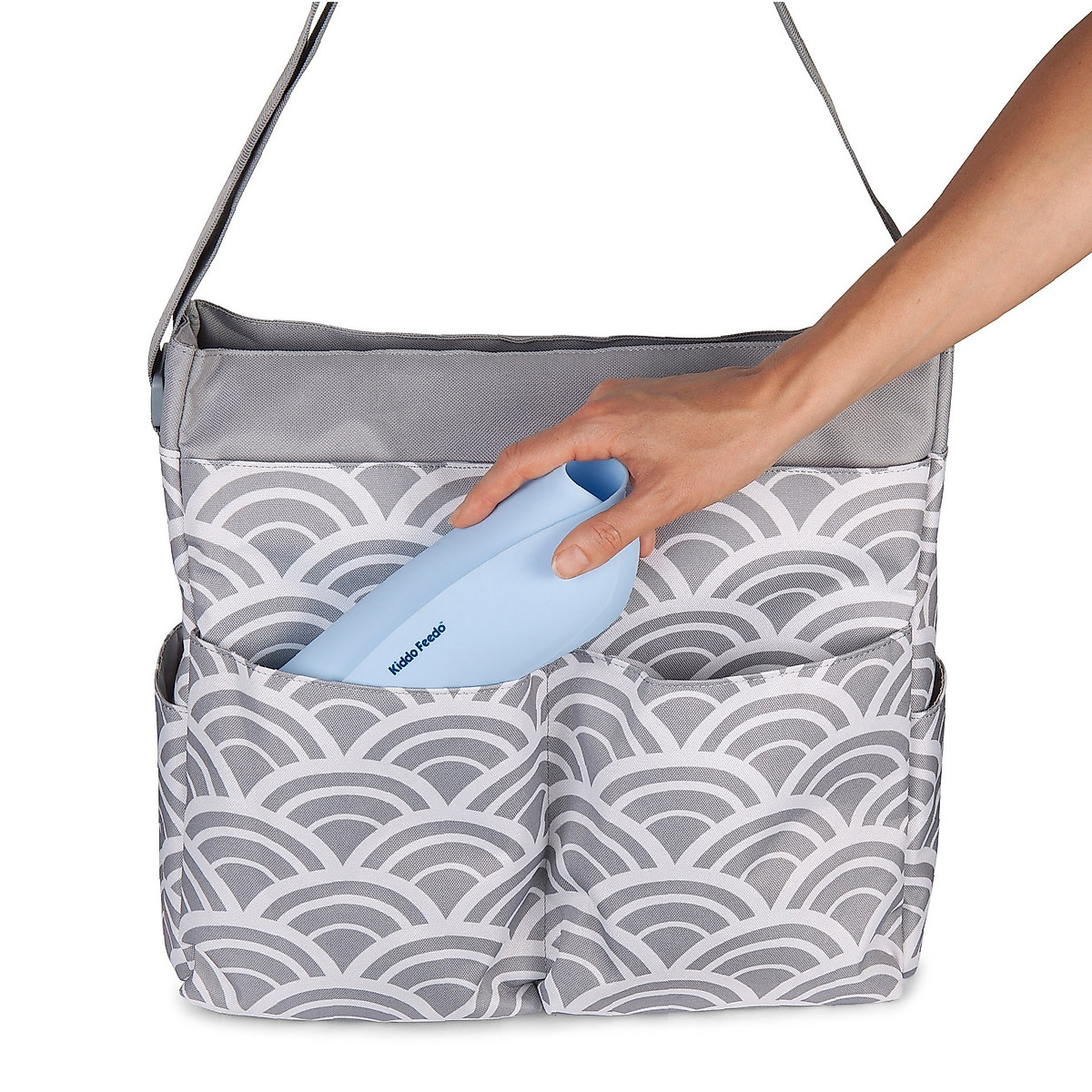 Kiddo Feedo Silicone Baby Bib, Unisex Designs for Boys and Girls, Waterproof and Easy to Clean, Blue