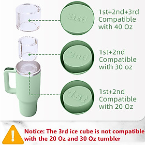 Fu Store Ice Cube Tray for Tumbler Cup 30-40 oz Tumbler 3pcs Silicone Ice Cube Molds With Lid and Bin for Chilling Cocktails Whiskey Drinks Juice Coffee Easy Fill and Release Ice Maker(Green, 40 oz)