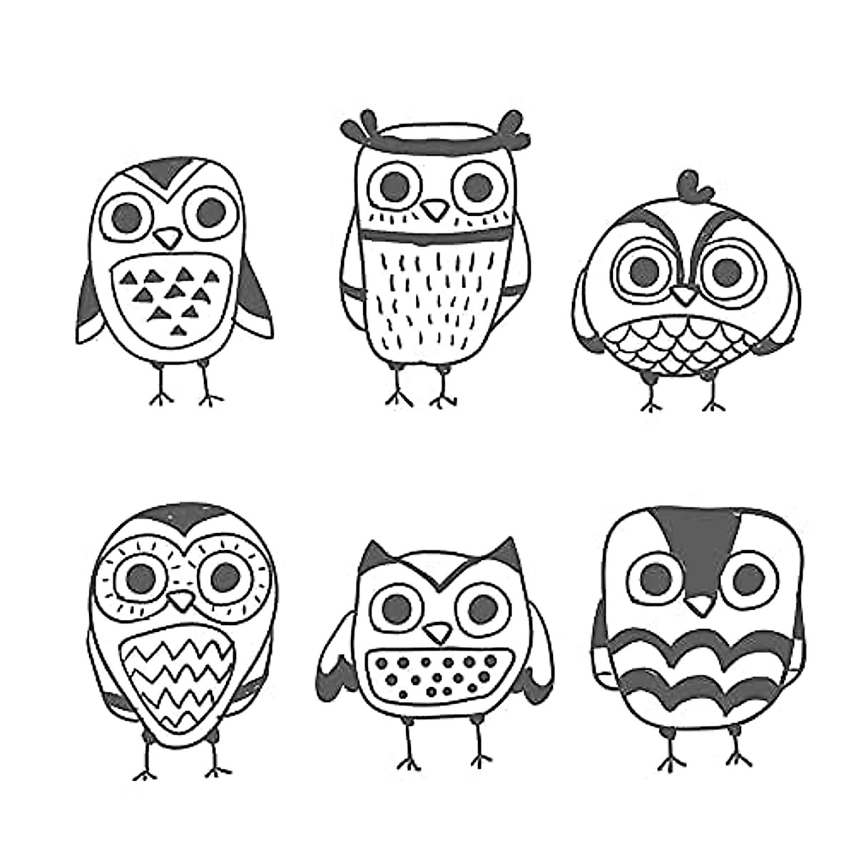 6pcs Cute Owls Clear Stamps Silicone Stamp Cards with Sentiments, Fall Owl Letters Pattern Clear Stamps for Holiday Card Making Decoration and DIY Scrapbooking Album DIY Crafts