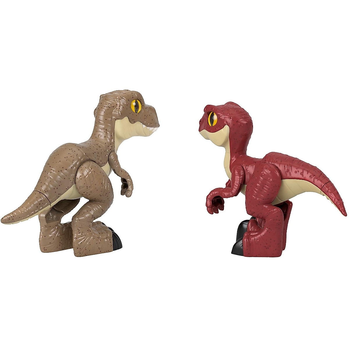 Fisher-Price Imaginext Jurassic World Dino Attack Pack, extra-large 9.5 inch T.rex and 9 inch raptor figure set for preschool kids ages 3 to 8 years