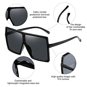 Hilbalm 3 pieces sunglasses for Women and Men Large Frame Retro Square glasses((3 Pack) black/Leopard/orange)