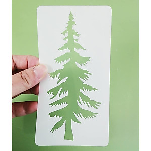 15 Pcs Trees Stencils, Pine Fir Cypress Cedar 3"x6", Christmas Trees Forest Stencils for Painting, Reusable Tree Templates for Window Wood Wall Canvas Holiday Decor