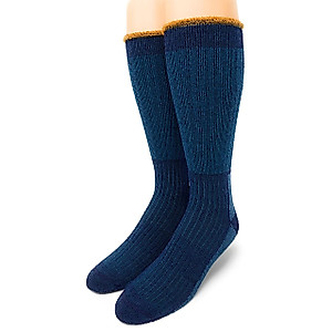 WARRIOR ALPACA SOCKS - Heavy-Duty Terry Lined Endurance Alpaca Socks (Lakeside Blue/Gold, X-Large)