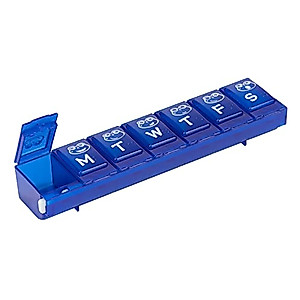 EZY DOSE Kids Weekly (7-Day) Pill Planner, Medicine Case, Vitamin Organizer Box, Large Locking Compartments to Secure Prescription Medication and Prevent Accidental Spilling, Color May Vary