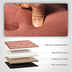 B FSOBEIIALEO Folding Storage Ottoman, Long Ottomans Shoes Bench, Velvet Storage Chest Footrest Seat 31.5"x15.7"x15.7" (Warm Red, Large)